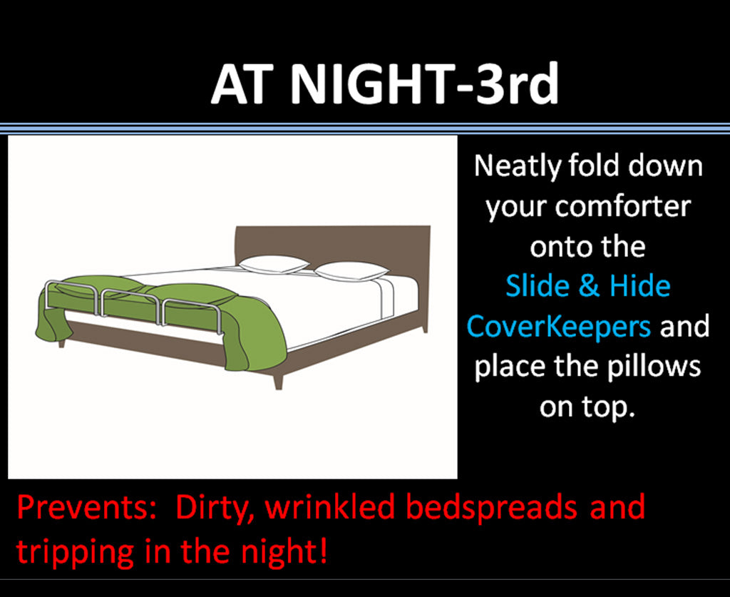 Bedspread Holder for Bed | Bedspread Savers | Hideaway comforter rack ...